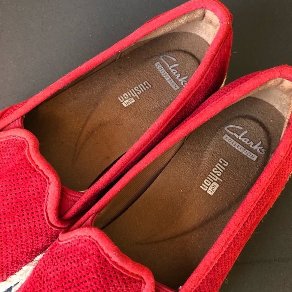 Clarks | Shoes | Clarks Red Espadrilles | Poshmark